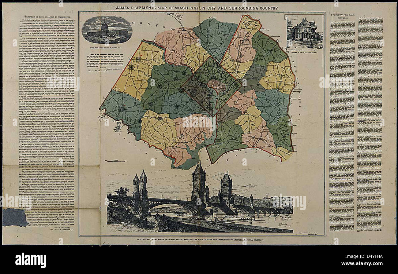 A map of Washington, D.C. from 1894, showing the city's layout during ...