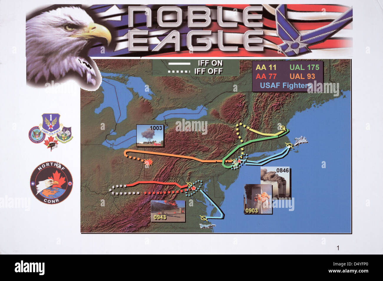 A map and timeline depicting the four flights and key events on ...