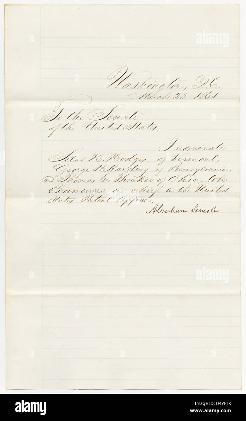 On March 25, 1861, President Abraham Lincoln nominated Silas H. Hodges ...