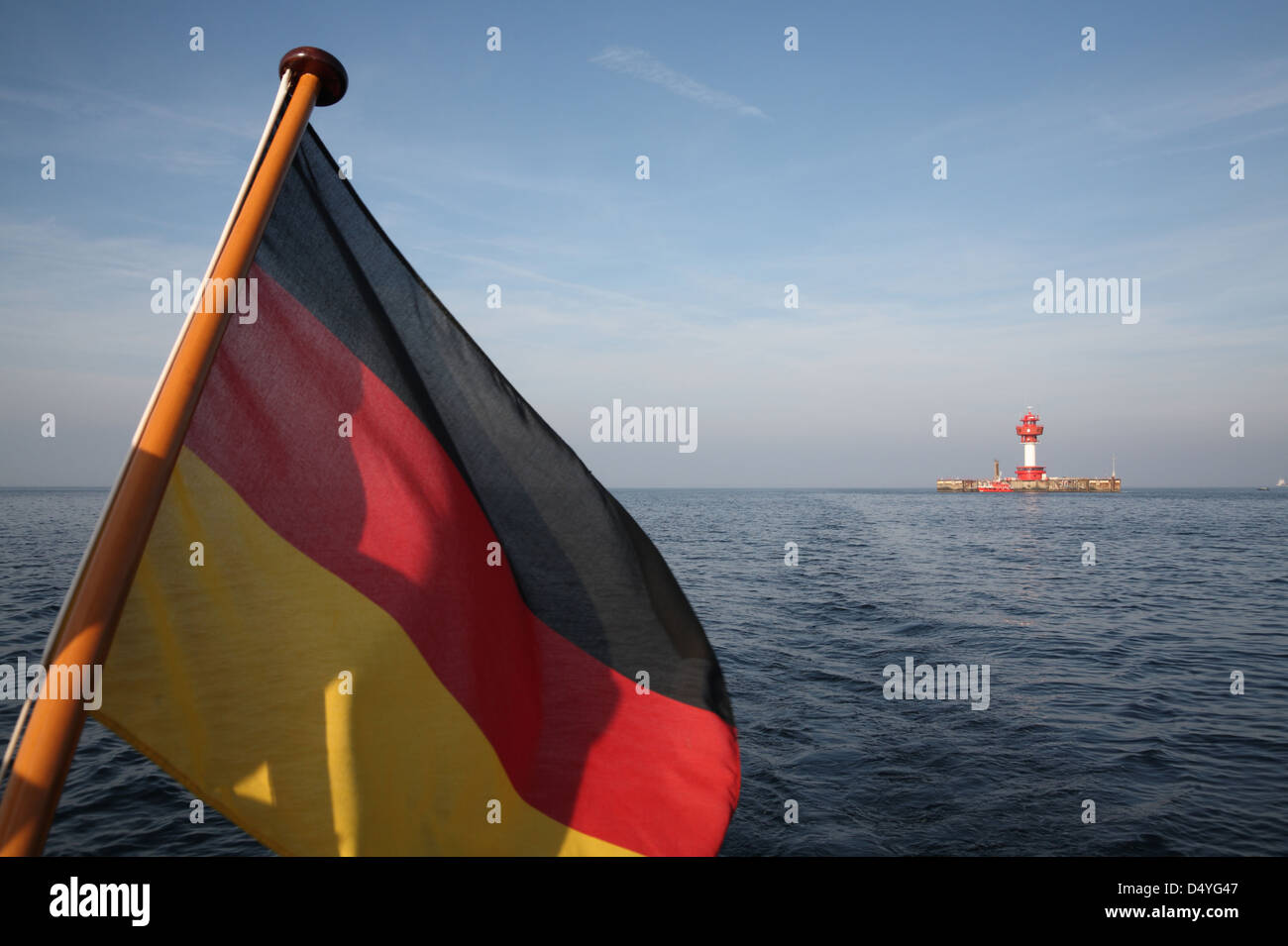 Kiel, Germany, Germany flag of Kiel Lighthouse Stock Photo - Alamy