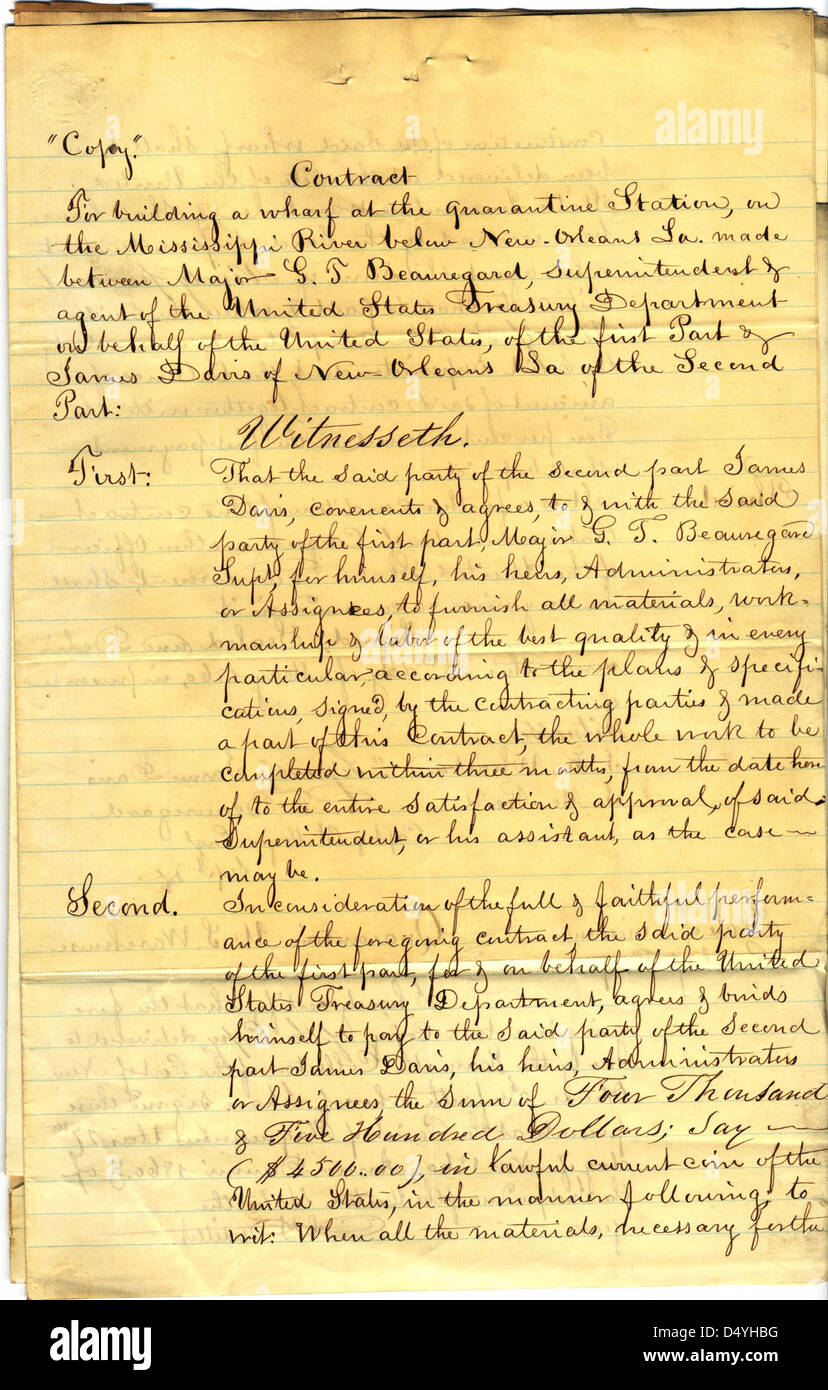 A contract for the construction of a wharf at the New Orleans ...