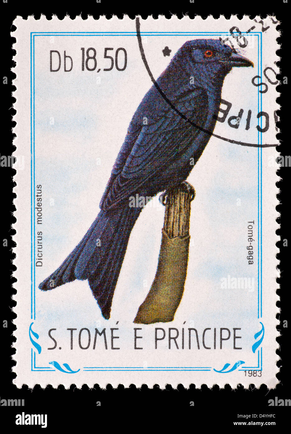 Postage stamp from the Saint Thomas and Prince Islands depicting velvet ...