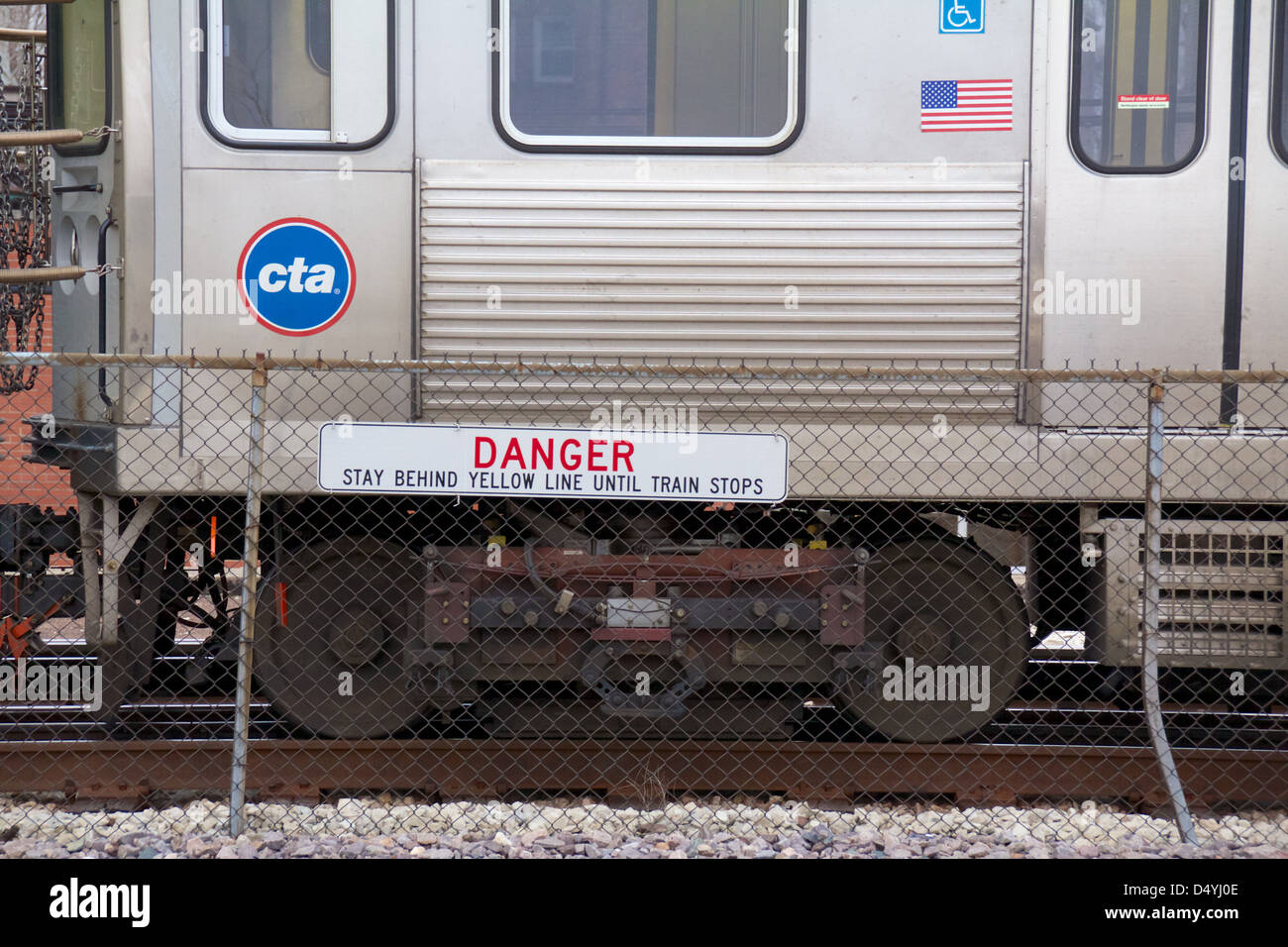 CTA El train Oak Park Harlem Station Stock Photo - Alamy