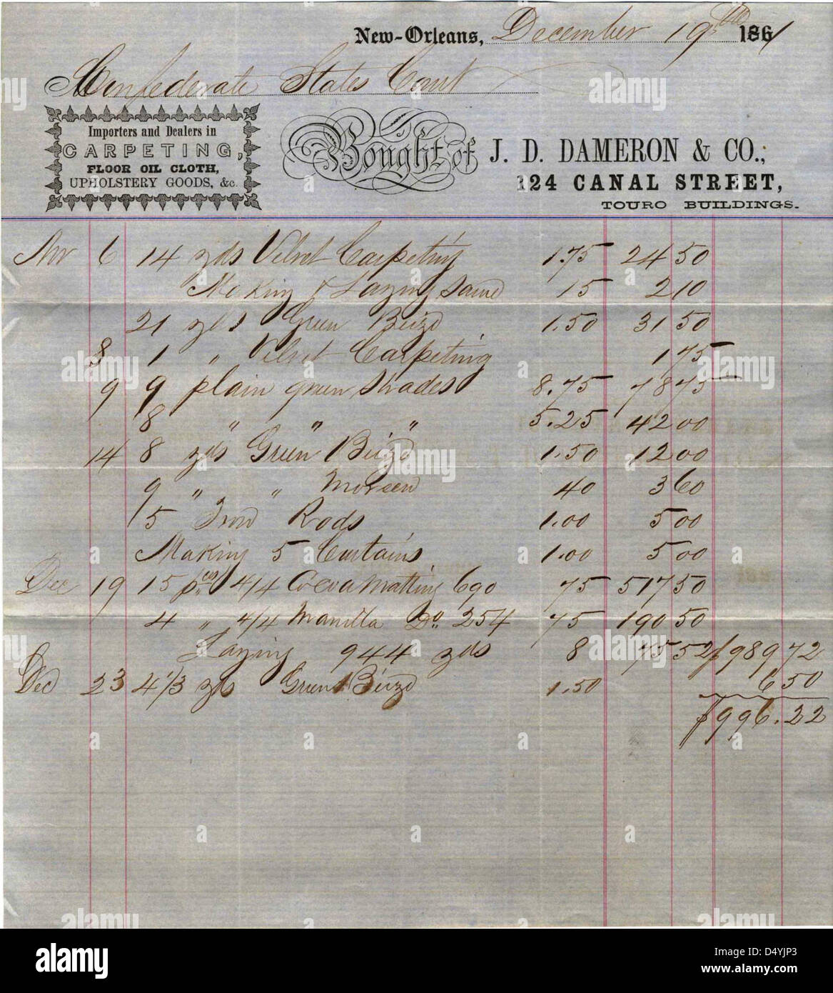1861 civil war documents hi-res stock photography and images - Alamy