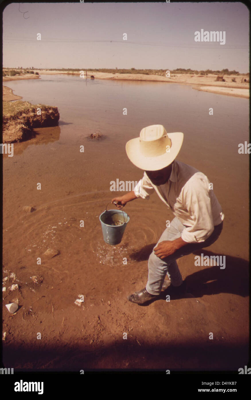 This 1972 image shows the Colorado River at the Mexican border ...