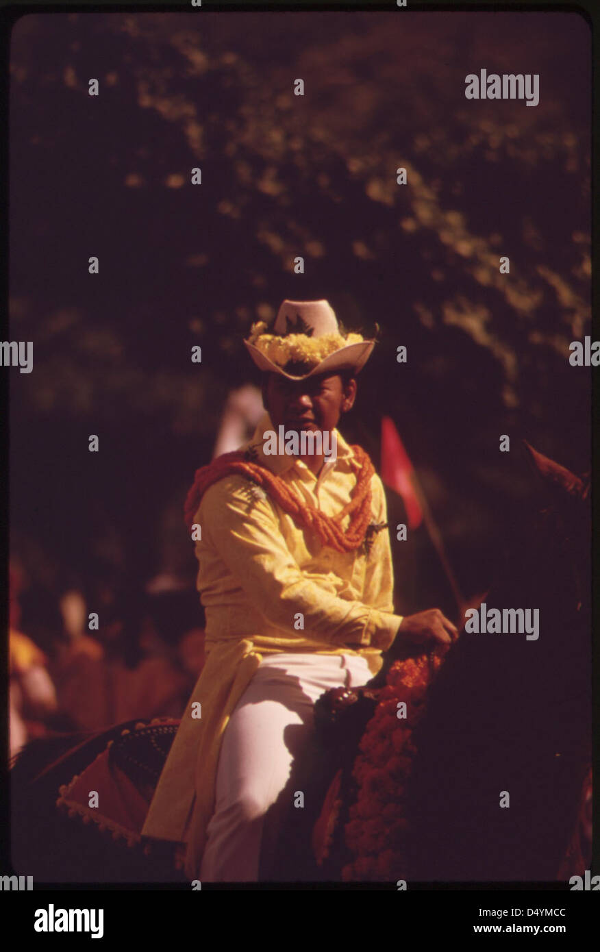 In October 1973, participants in the Aloha Day parade wore traditional ...