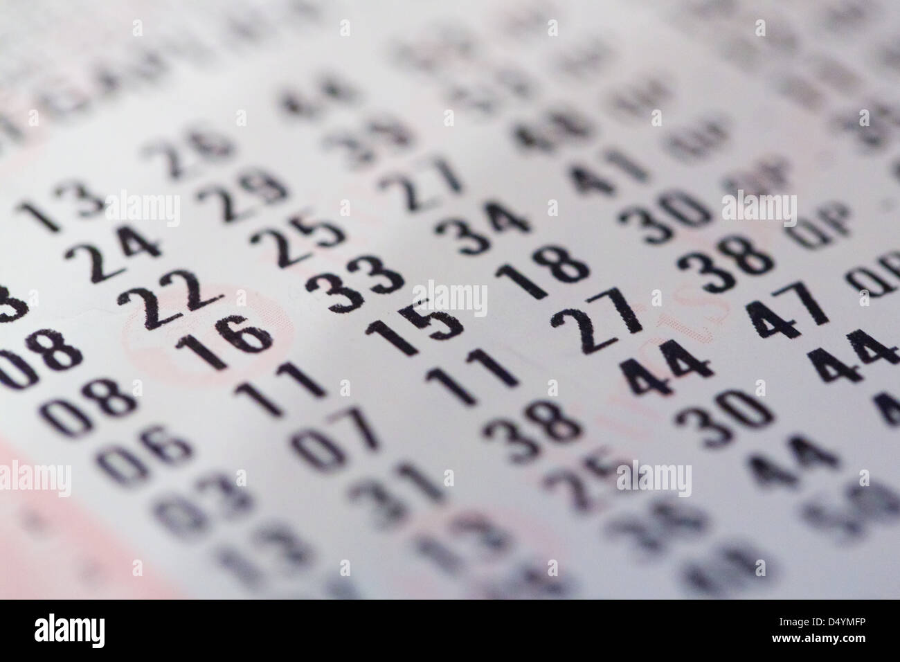 Lottery numbers hi-res stock photography and images - Alamy