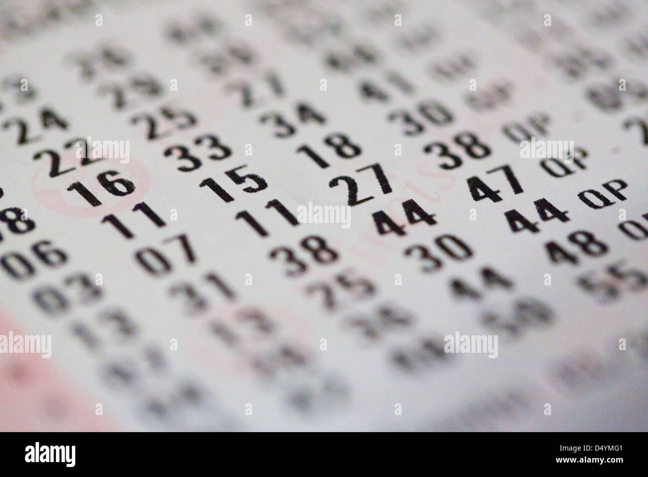 Lottery numbers hi-res stock photography and images - Alamy