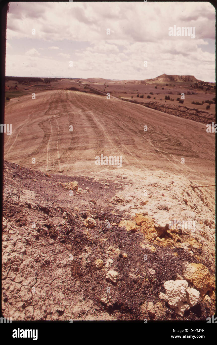 A photograph from June 1973 documenting the flattening of old strip ...