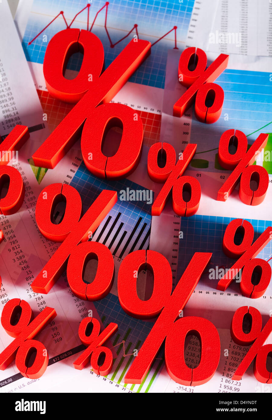 Red percentage symbols Stock Photo - Alamy