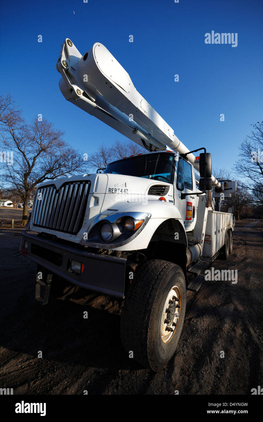 Front of crane truck Stock Photo - Alamy