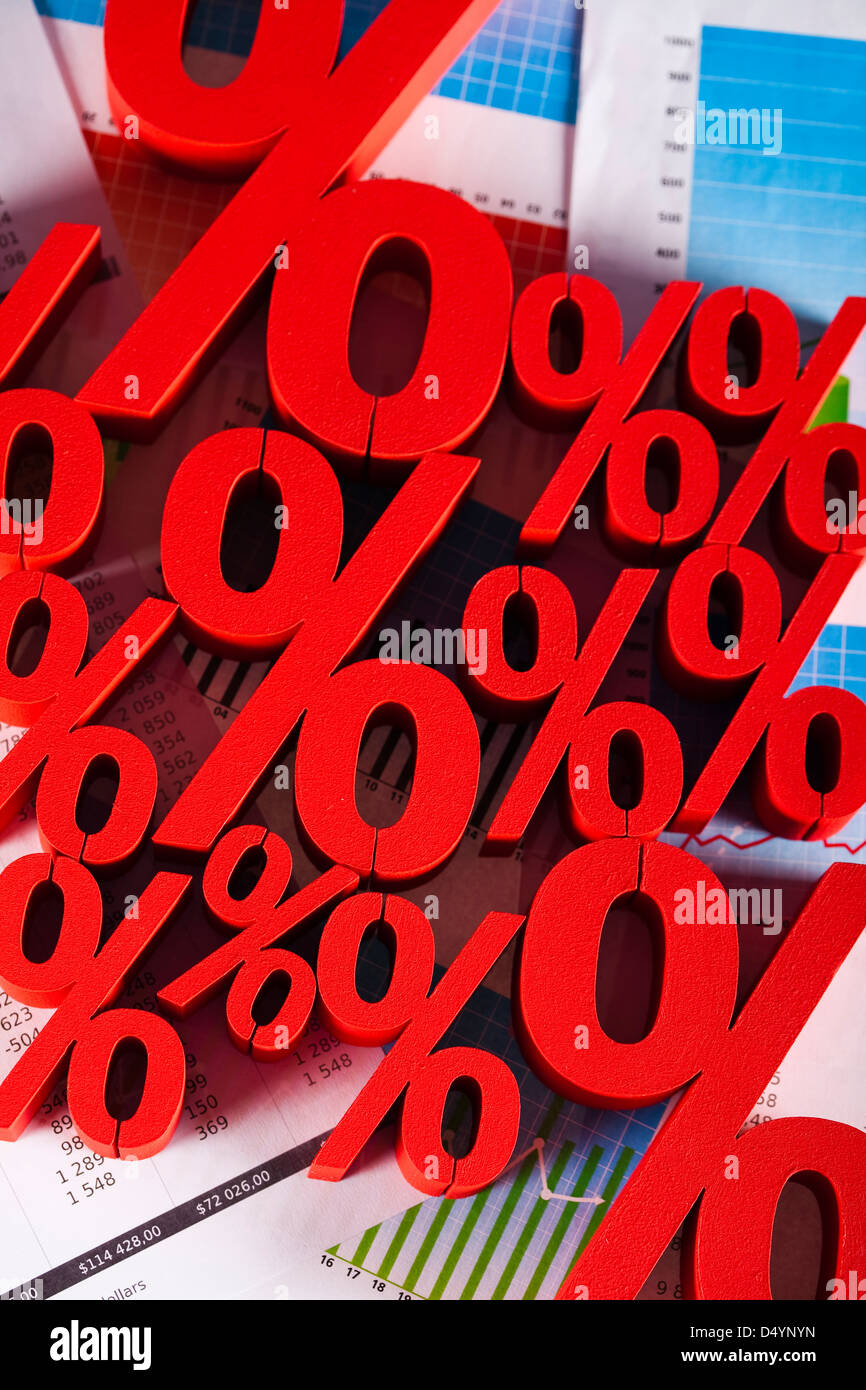 Red percentage symbols Stock Photo - Alamy