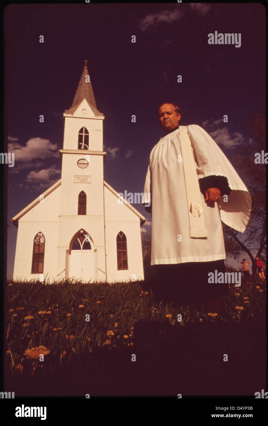 A photograph from May 1973 showing Reverend David T. Ernst standing in ...