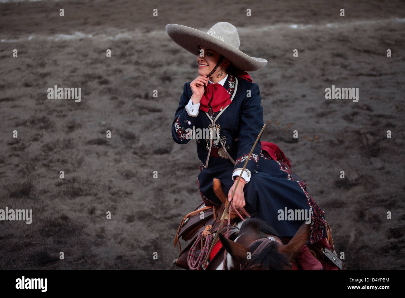 Mexican woman riding a horse hi-res stock photography and images - Alamy