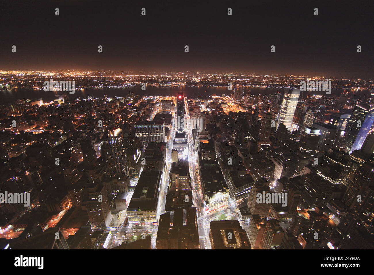 New York aerial night view Stock Photo - Alamy