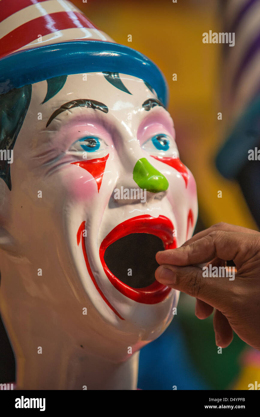 All the fun of the fair. The laughing clown game at the Royal Melbourne ...