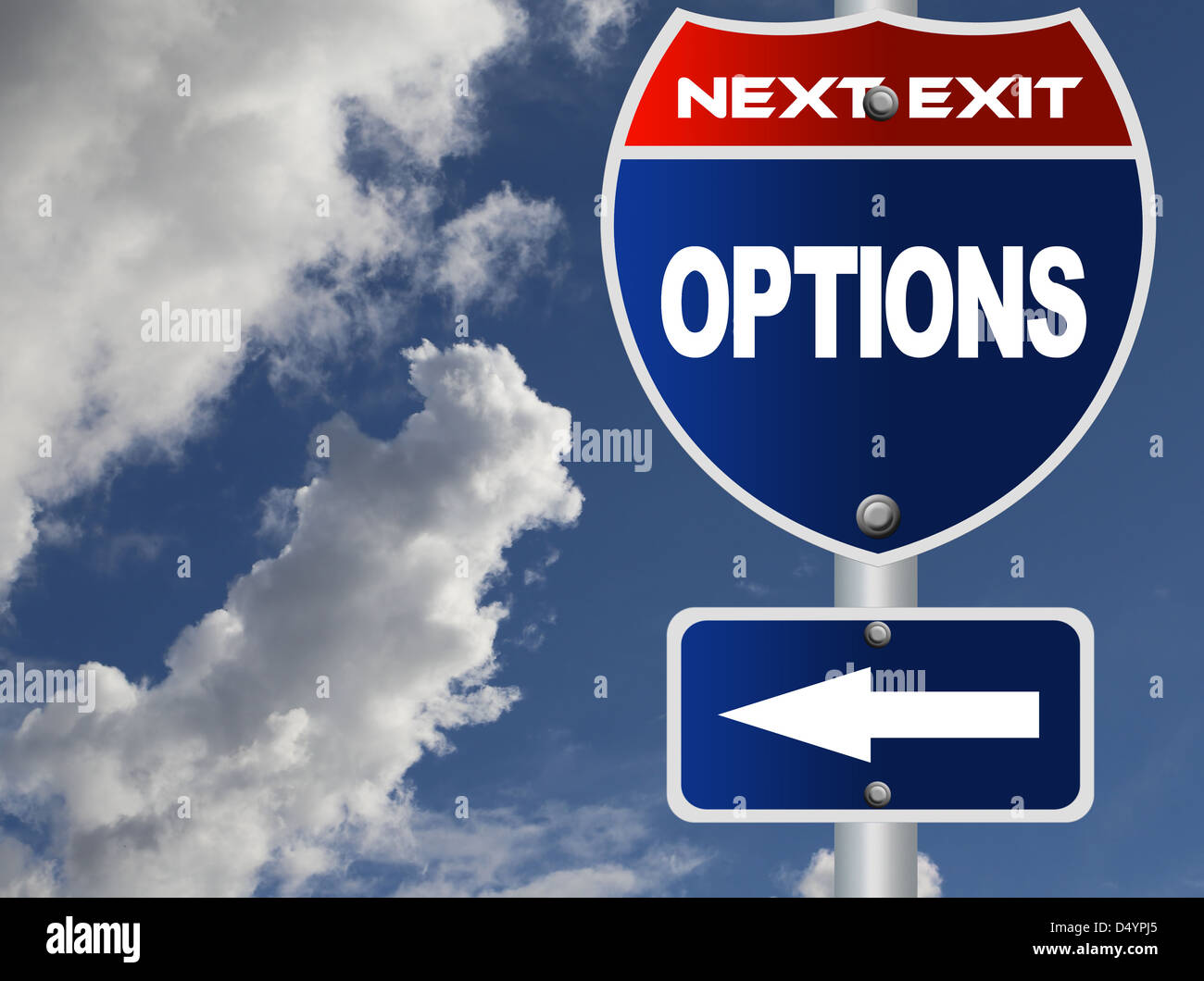 Options road sign Stock Photo - Alamy