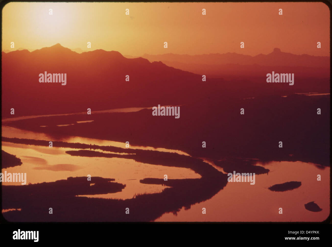This 1972 photograph shows the Colorado River at sunrise, 30 miles ...
