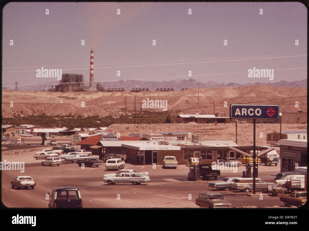 A view of the Mohave Generating Station with Bullhead City in the ...