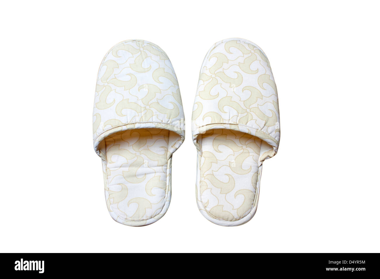 White casual home slippers on white background Stock Photo - Alamy