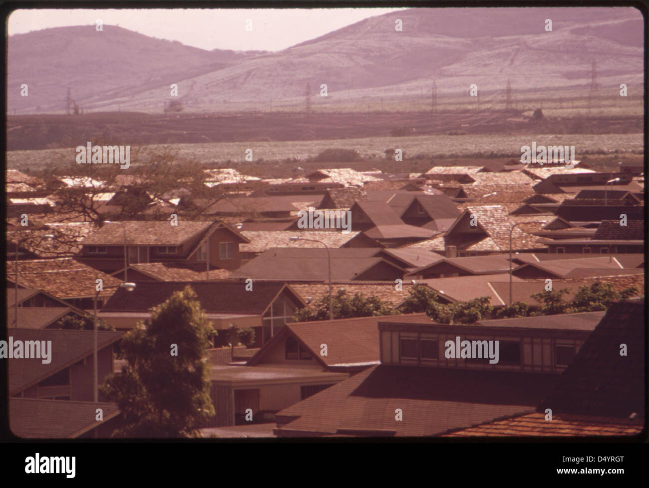 This photo depicts the rezoning of surplus pineapple land in Mililani ...