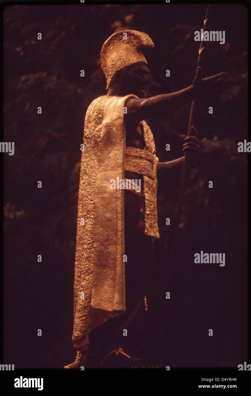 A 1973 photograph of the statue of King Kamehameha I, who ruled Hawaii ...