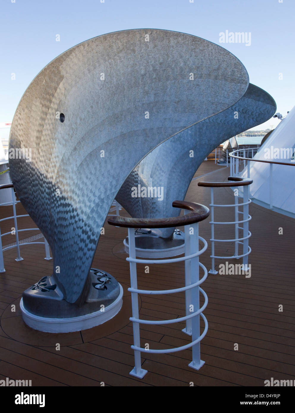 The 'cufflinks' or spare propellers on Cunard's flagship liner, Queen ...