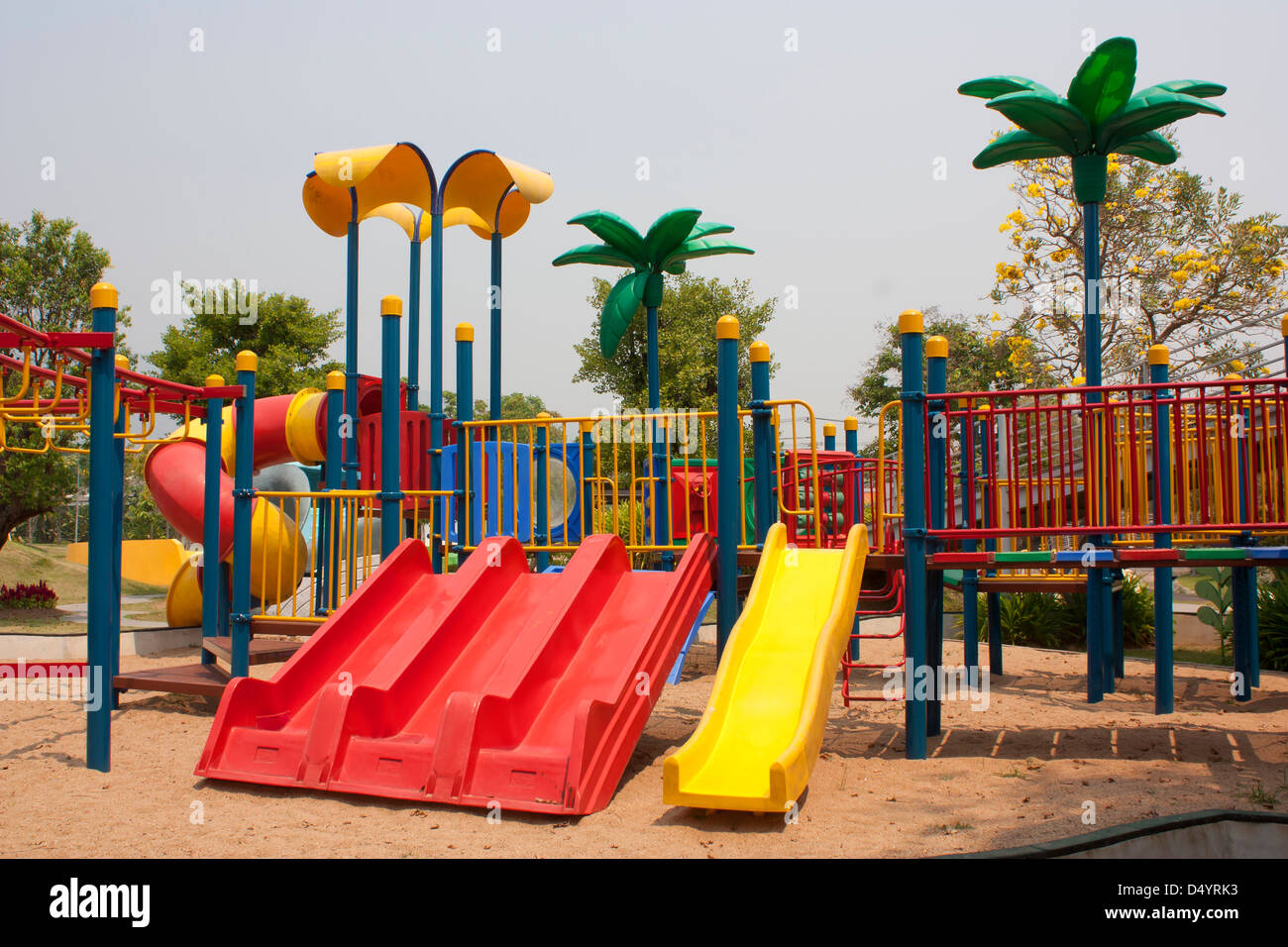 Amusement park for children. Beautiful colorful excitement Stock Photo ...