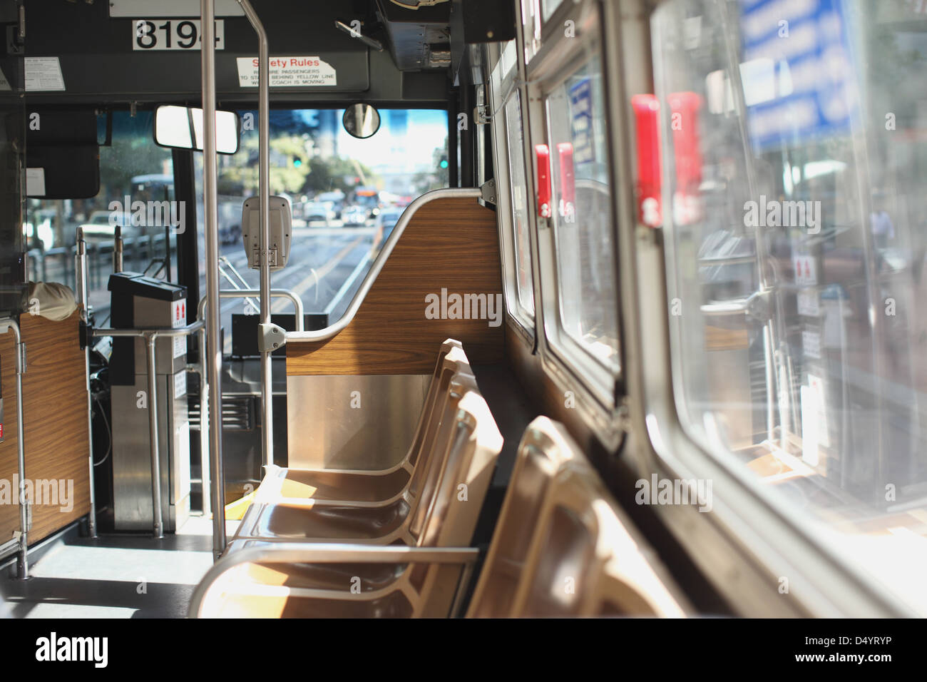 Streetcar interior, San Francisco, USA Stock Photo - Alamy