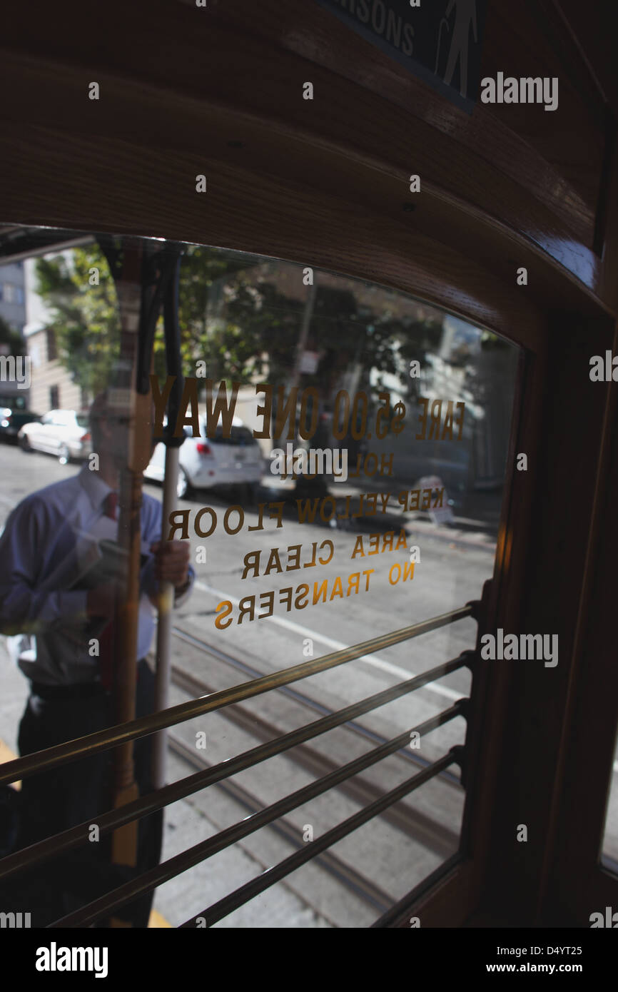 Streetcar interior, San Francisco, USA Stock Photo - Alamy