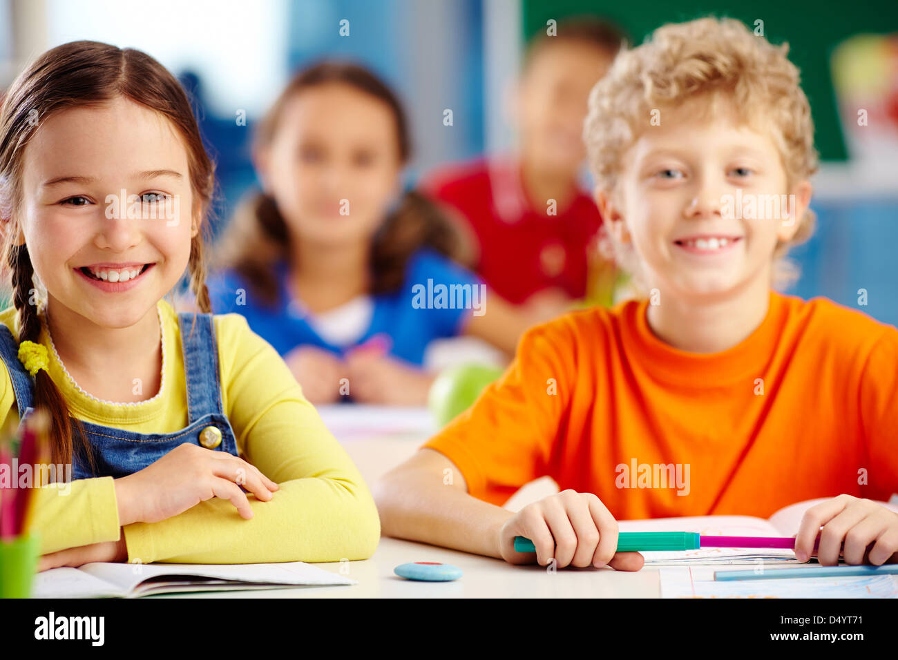 Little students being ready to gain knowledge Stock Photo - Alamy