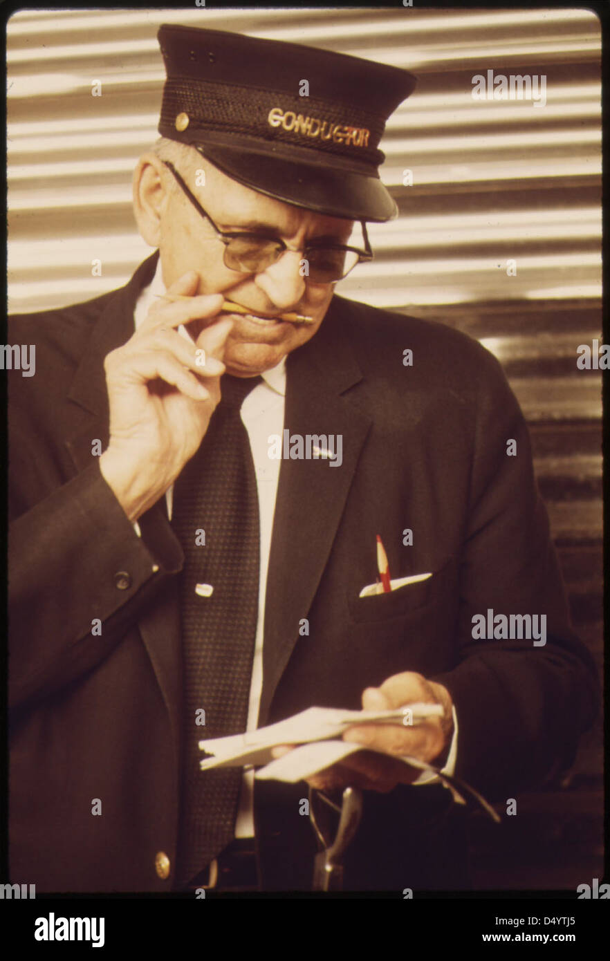 An Amtrak conductor for the Coast Starlight which travels between Los ...