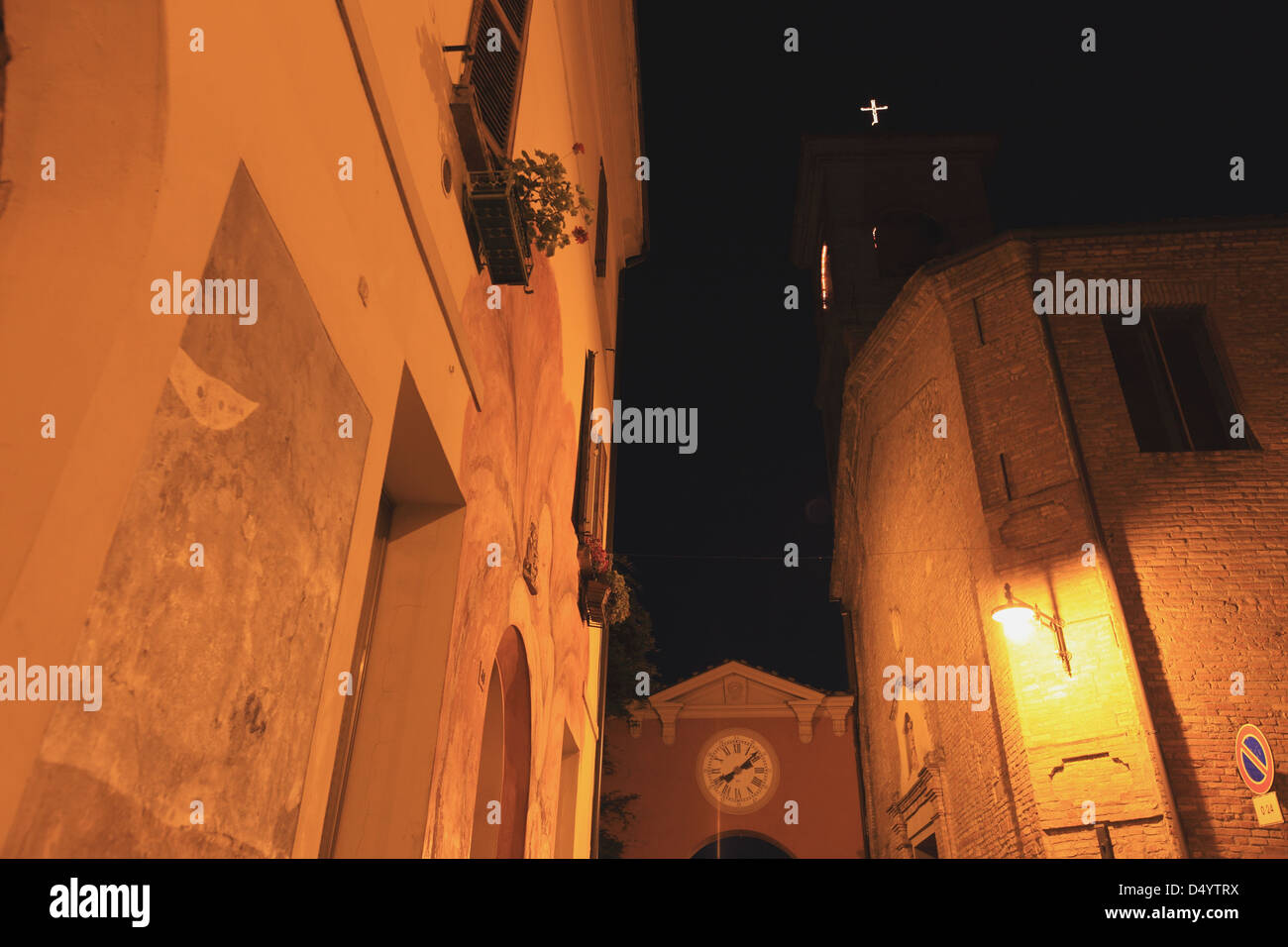 Buildings at night, Italy Stock Photo - Alamy