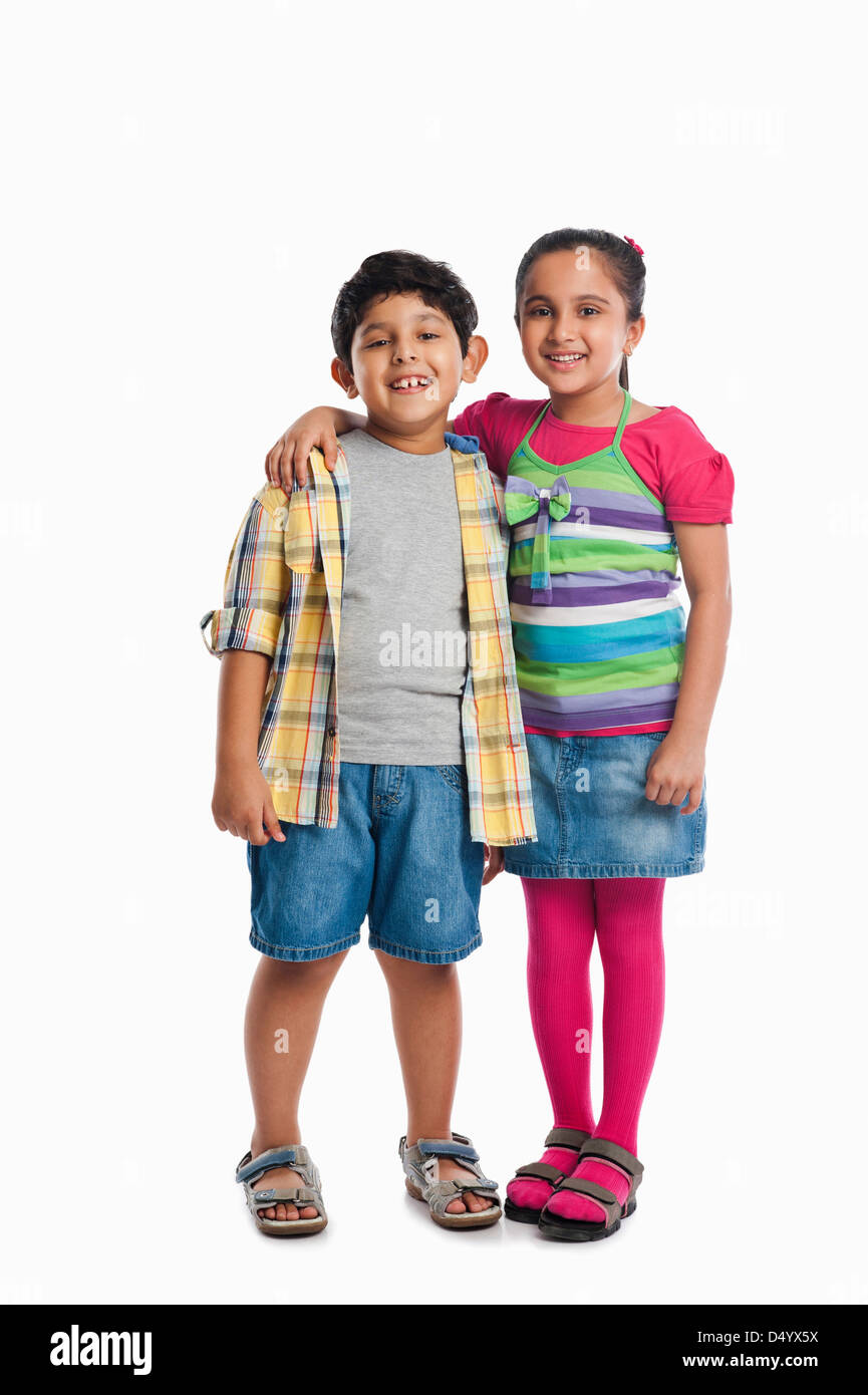 Children standing together and smiling Stock Photo - Alamy