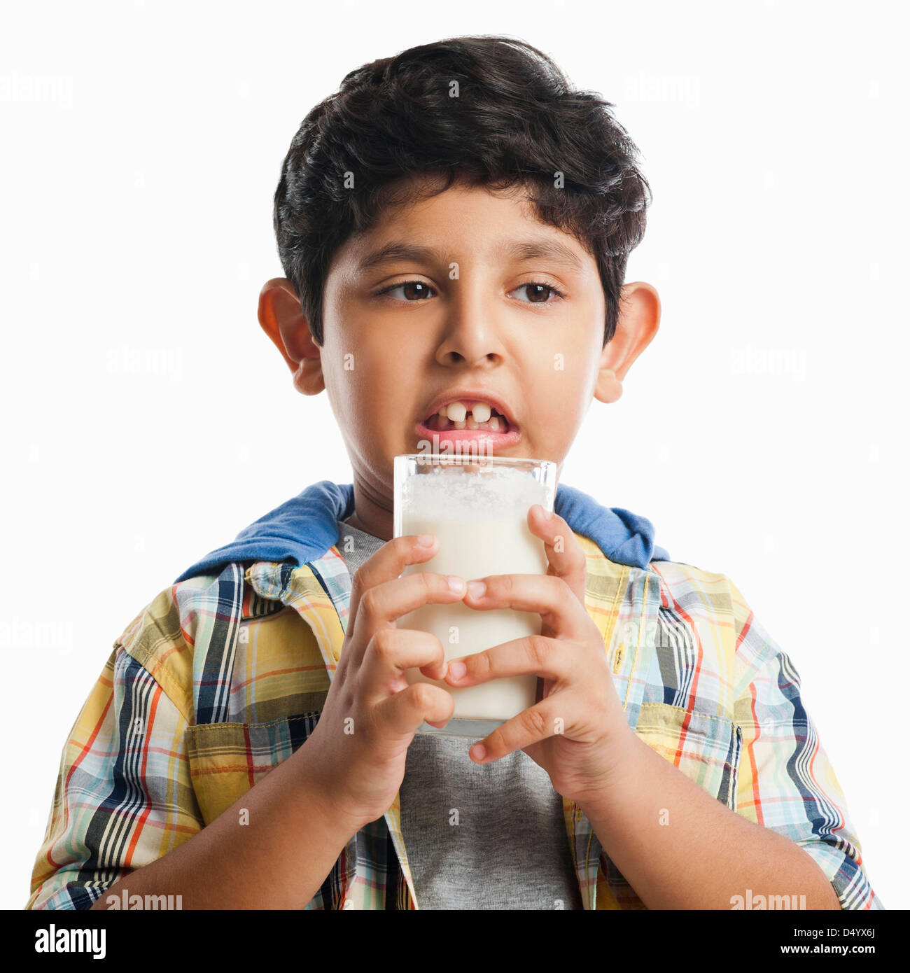 Boy drinking milk Stock Photo - Alamy