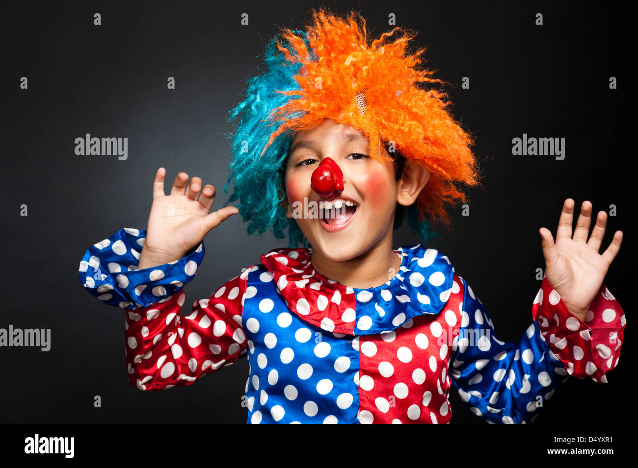 Boy imitating like a clown Stock Photo - Alamy