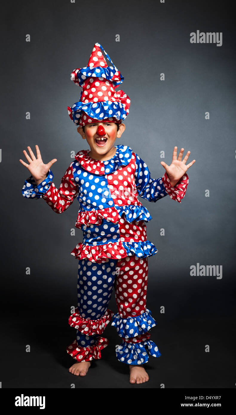 Boy imitating like a clown Stock Photo - Alamy