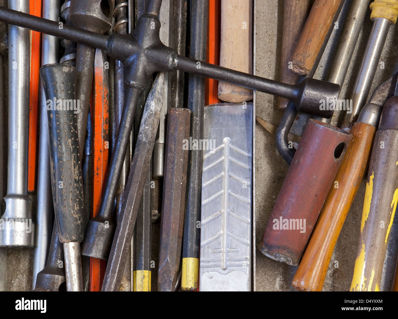 full frame background showing various hand tools Stock Photo - Alamy