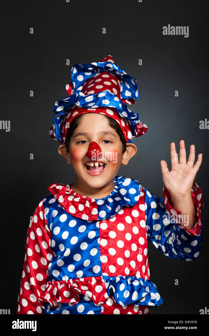 Boy imitating like a clown Stock Photo - Alamy
