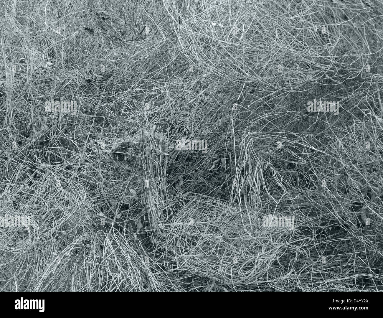 full frame abstract background showing a metallic wire entanglement ...