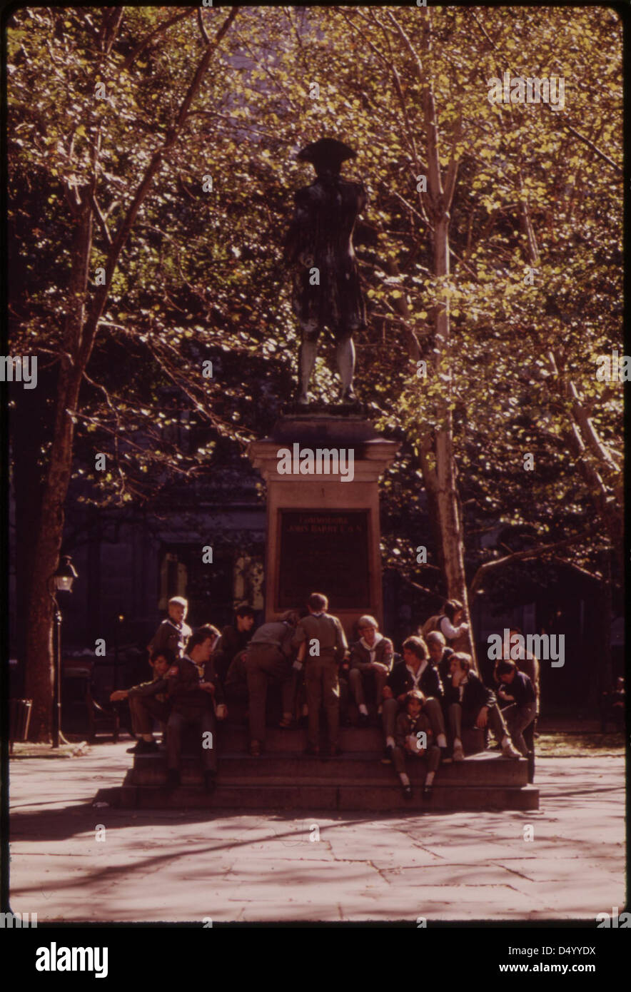 Boy Scouts gathered at the statue of Commodore John Barry in ...