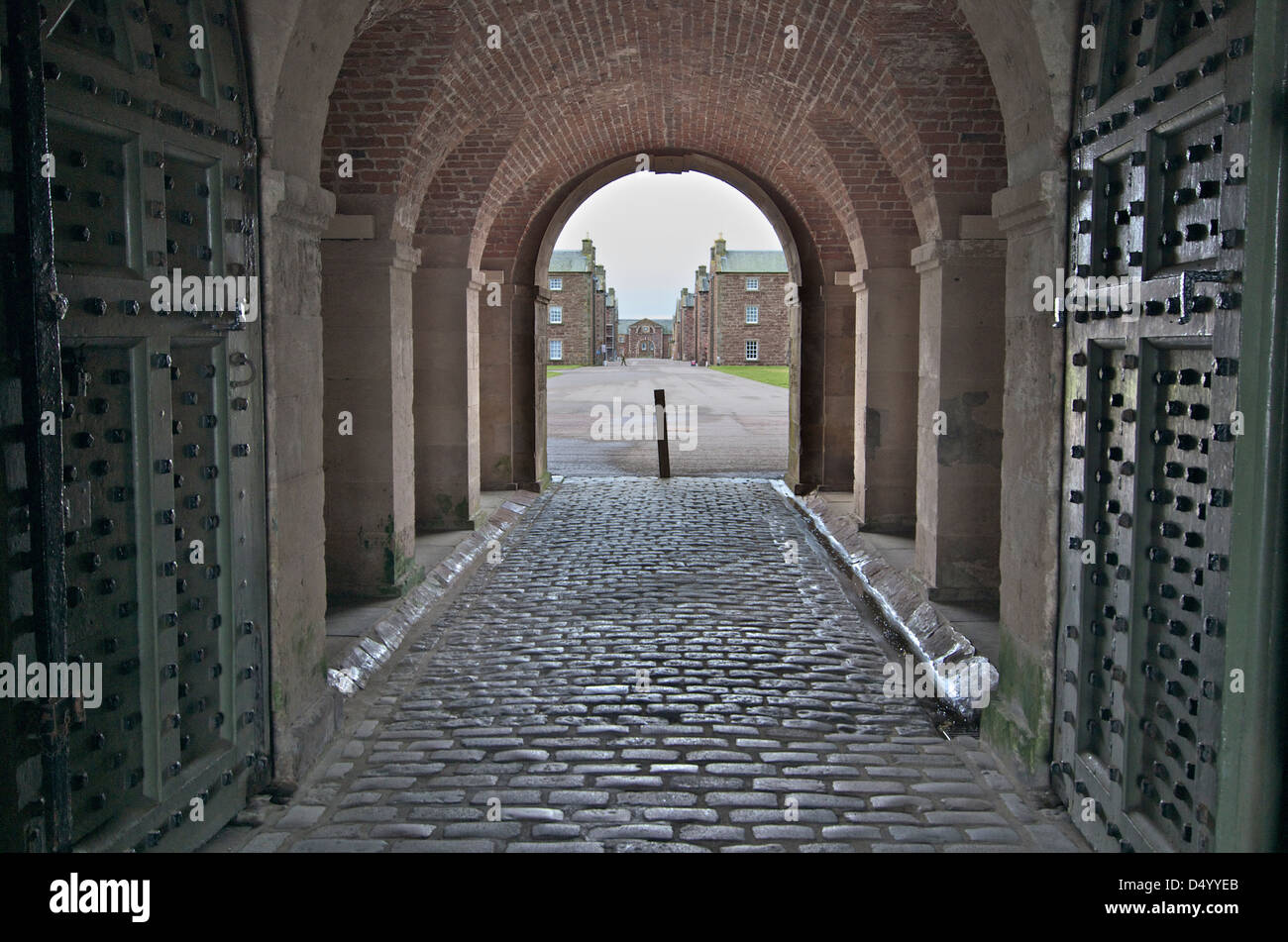 Entrance to military barracks of Fort George near Inverness Scotland ...