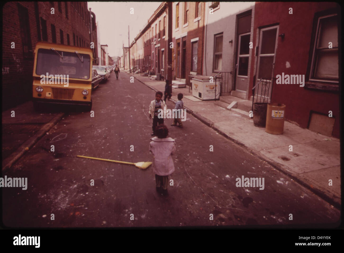 This photograph, taken in August 1973, shows a black neighborhood in ...