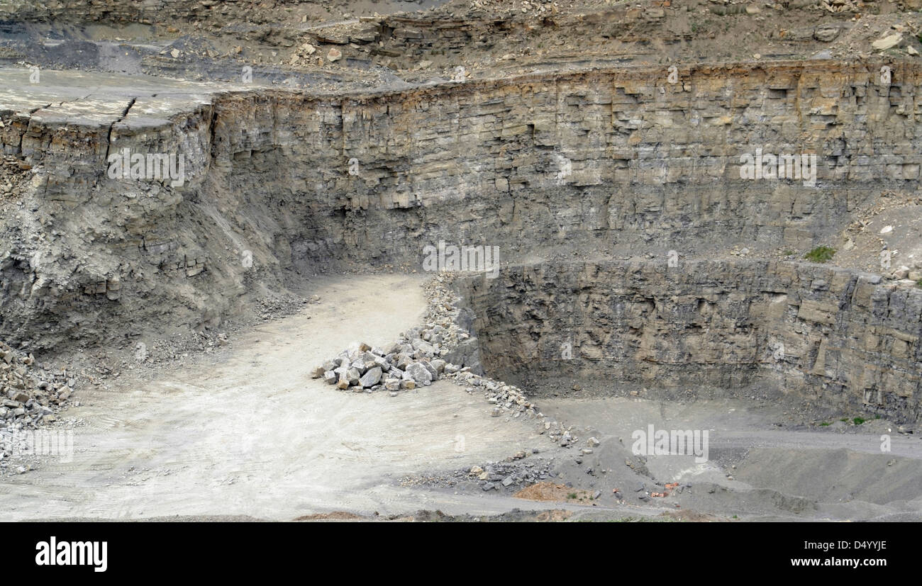 detail of some stone walls in a quarry in Southern Germany Stock Photo ...