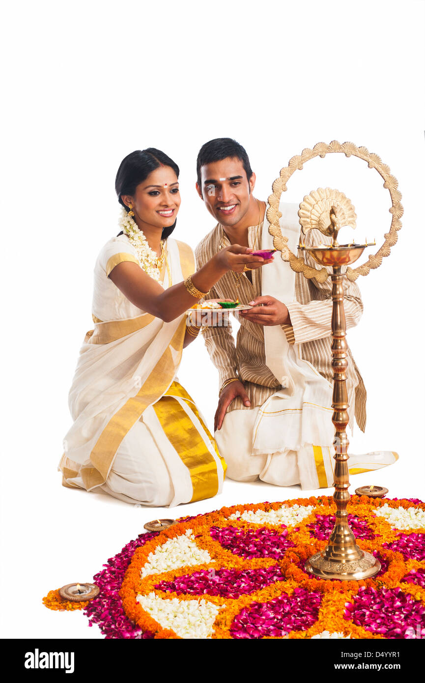 Onam couple hi-res stock photography and images - Alamy