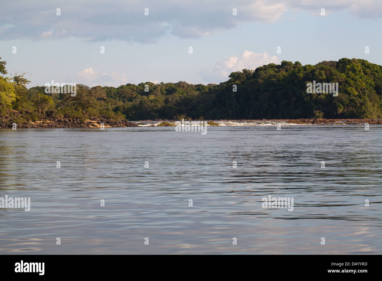Essequibo River and the Kurupukari Falls. Fair View Village. Iwokrama ...