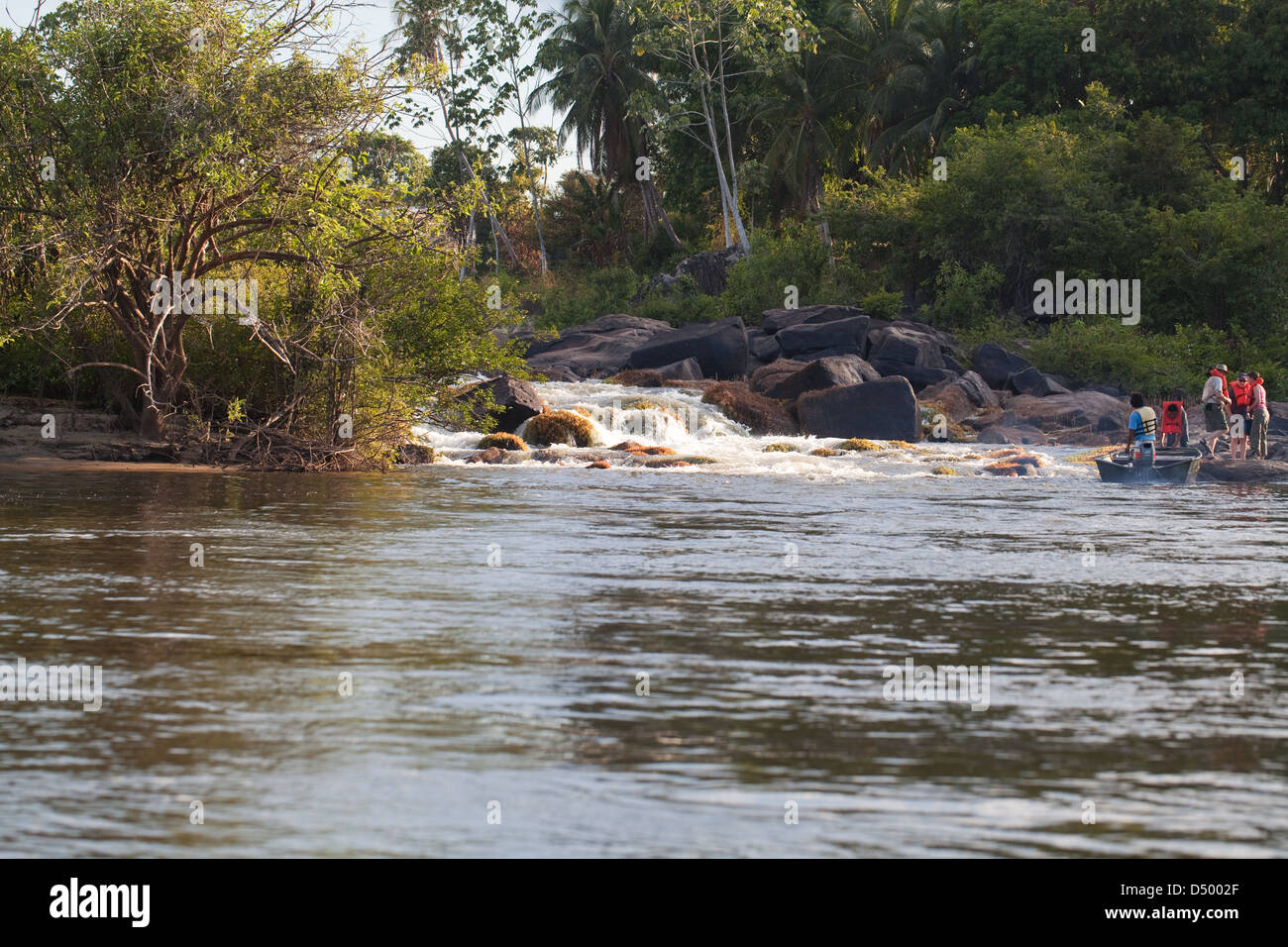 Essequibo River and the Kurupukari Falls. Fair View Village. Iwokrama ...