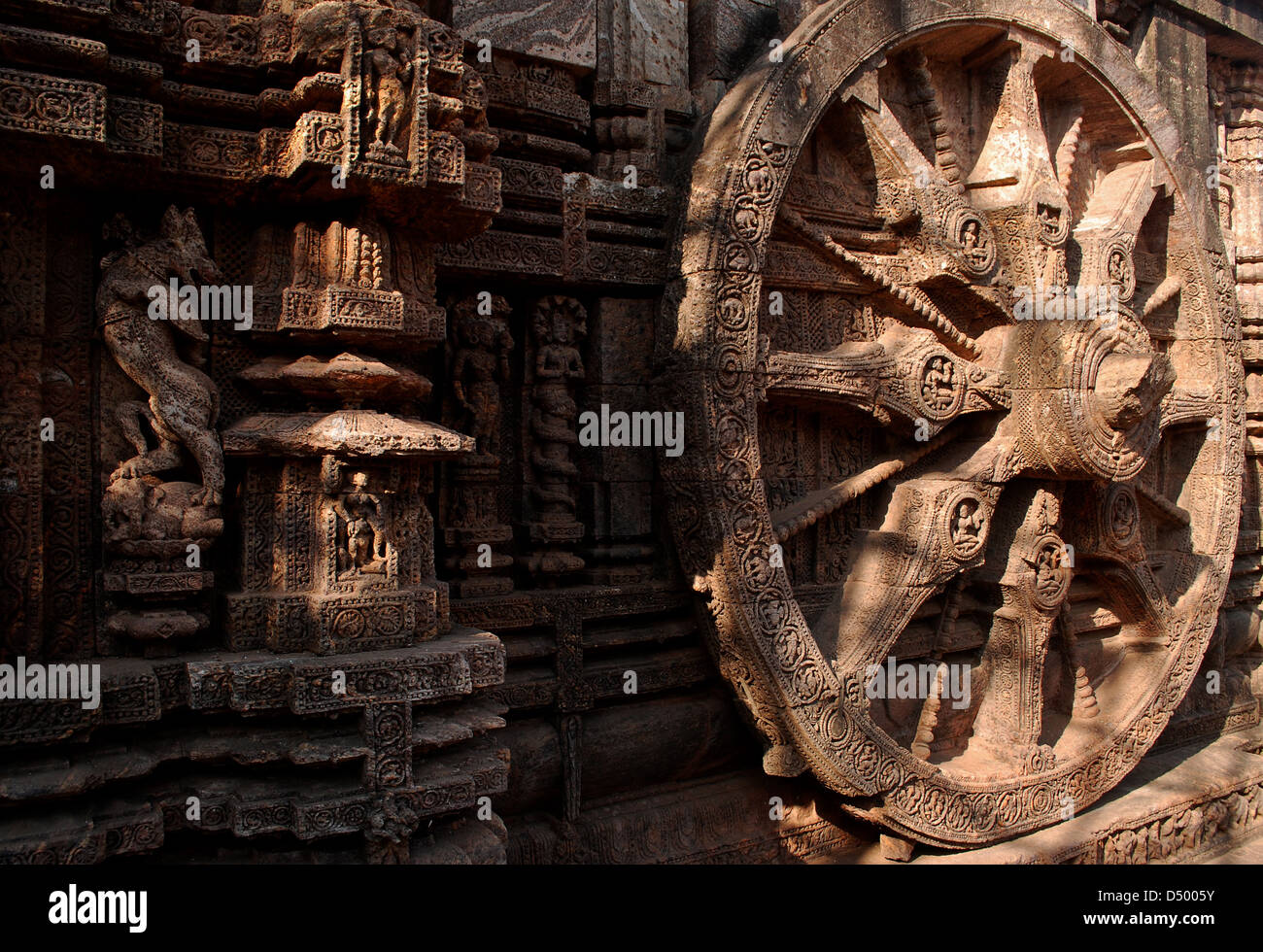konark sun temple,orissa,india. delicately carved stone wheel ...