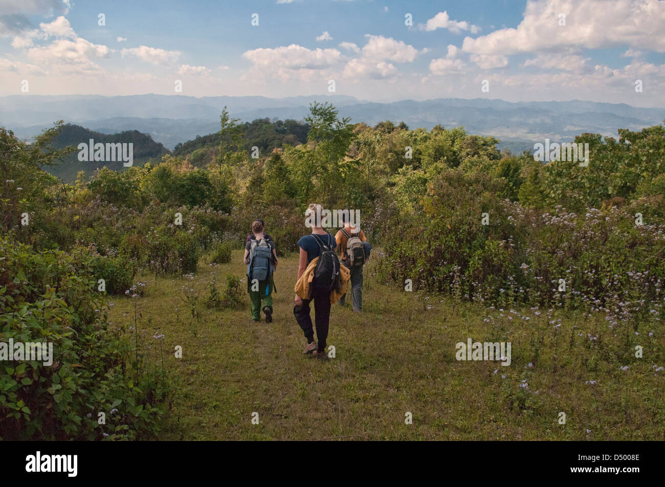 Trekking in the mountains of northen Laos, Phongsaly, Laos Stock Photo ...