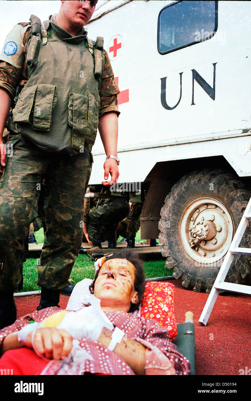 A Ukrainian soldier, in Bosnia with United Nations Protection Force ...